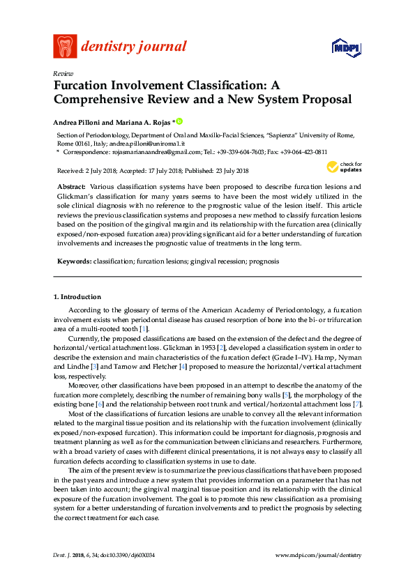 (PDF) Furcation Involvement Classification: A Comprehensive Review and ...