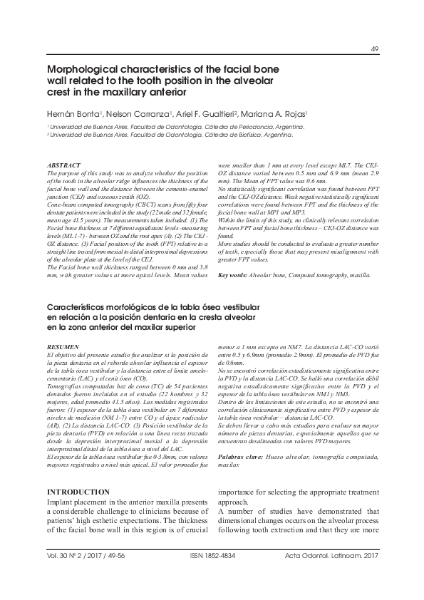 (PDF) Morphological characteristics of the facial bone wall related to ...