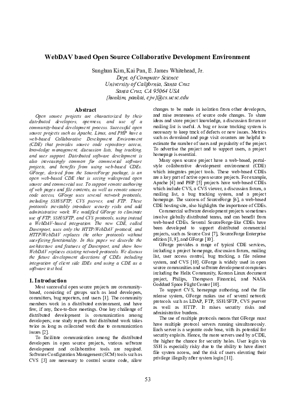 (PDF) WebDAV based open source collaborative development environment