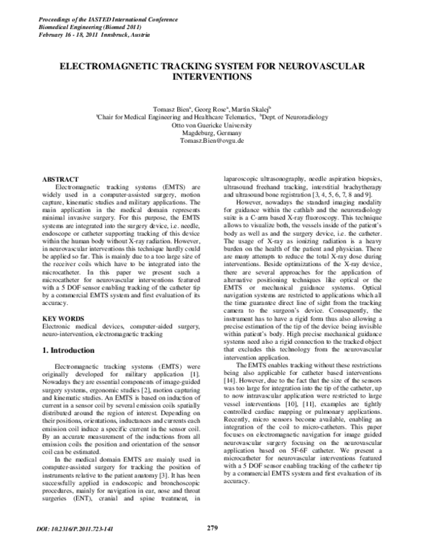 (PDF) Electromagnetic Tracking System for Neurovascular Interventions