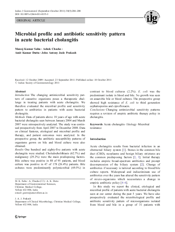 (PDF) Microbial profile and antibiotic sensitivity pattern in acute ...