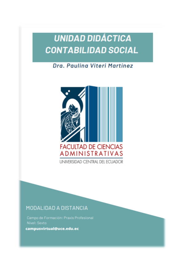 (PDF) UNIDAD DIDACTICA DE LA ASIGNATURA CONTABILIDAD SOCIAL - UCE