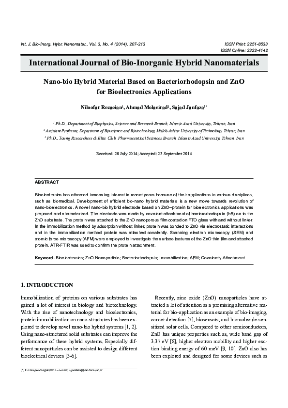 (PDF) International Journal of Bio-Inorganic Hybrid Nanomaterials