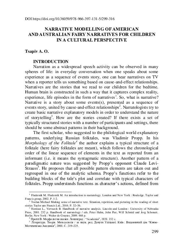(PDF) Narrative Modelling of American and Australian Fairy Narratives ...