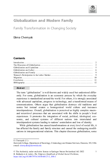 (PDF) Globalization and Modern Family Family Transformation in Changing ...
