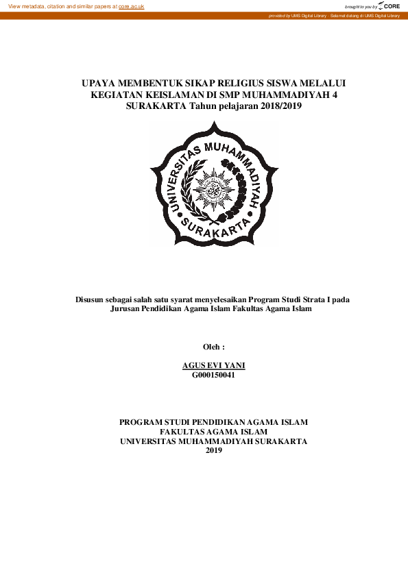 (PDF) Upaya Membentuk Sikap Religius Siswa Melalui Kegiatan Keislaman ...