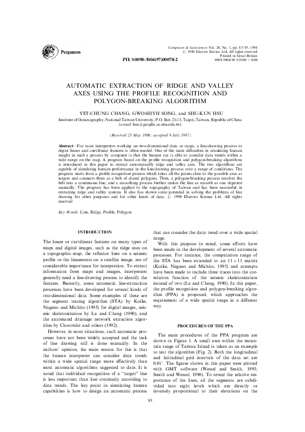 (PDF) Automatic extraction of ridge and valley axes using the profile ...