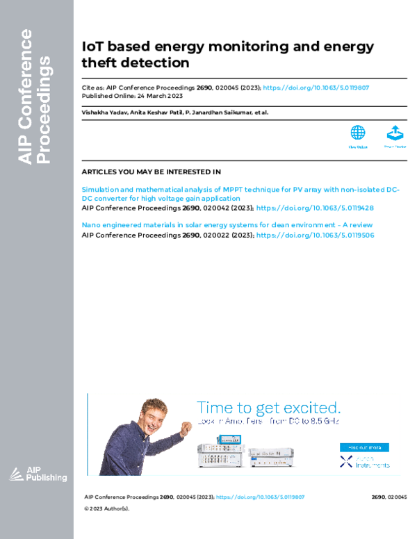 Pdf Iot Based Energy Monitoring And Energy Theft Detection