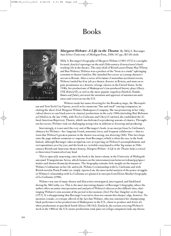 (PDF) Theatricality . Edited by Tracy C. Davis and Thomas Postlewait