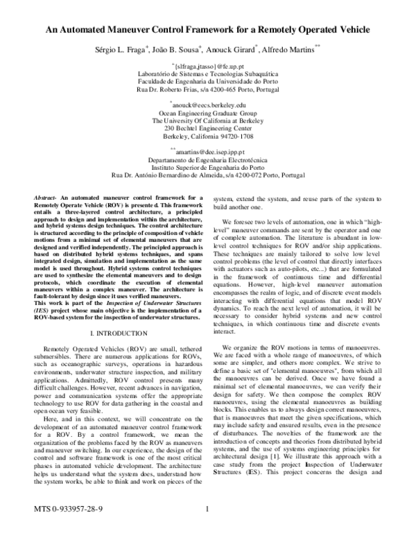 (PDF) An automated maneuver control framework for a remotely operated ...