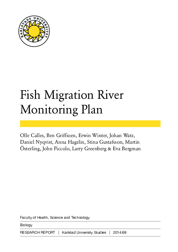 (PDF) Fish migration river monitoring plan : Monitoring program on the ...