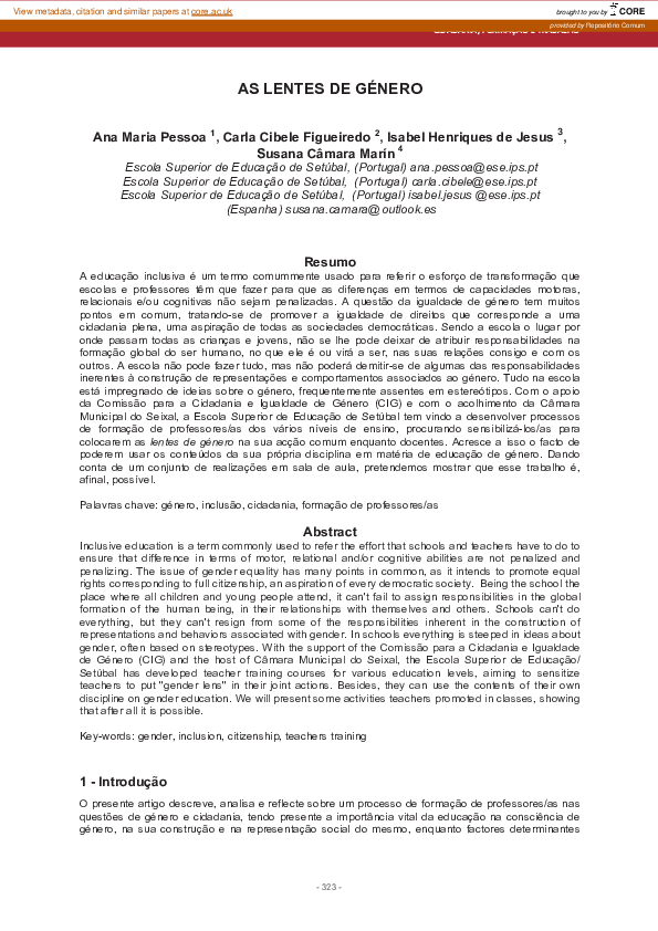 (PDF) As lentes de género