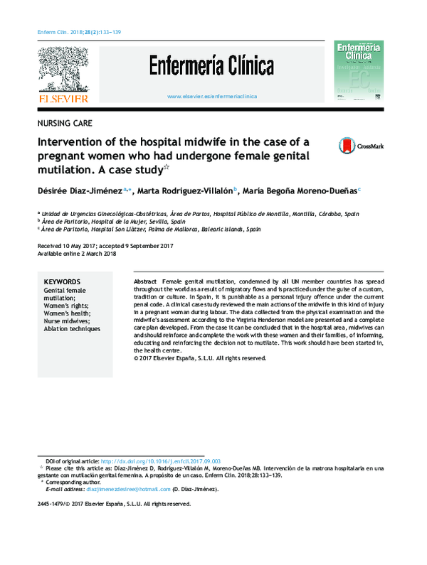 (PDF) Intervention of the hospital midwife in the case of a pregnant ...