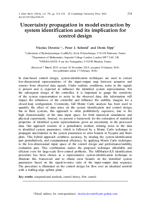 (PDF) Uncertainty propagation in model extraction by system identification and its implication ...