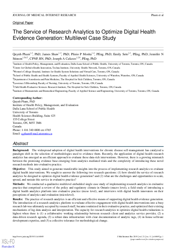(PDF) The Service of Research Analytics to Optimize Digital Health ...