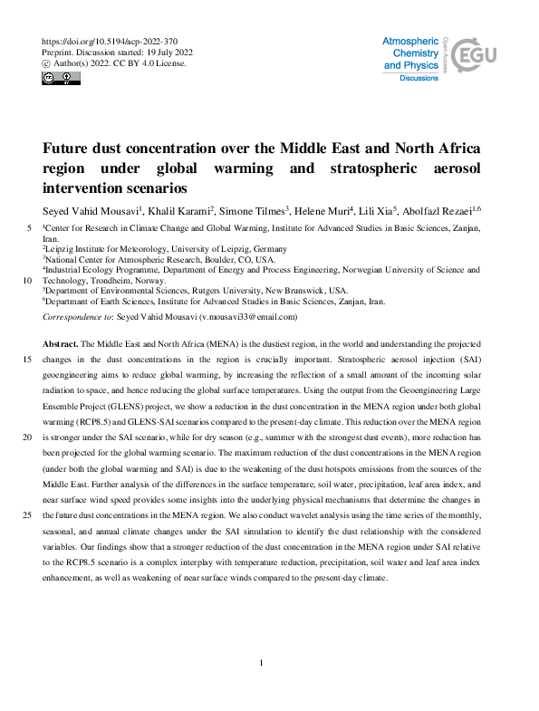 (PDF) Future dust concentration over the Middle East and North Africa ...