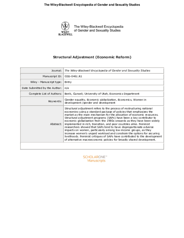 (PDF) Structural Adjustment