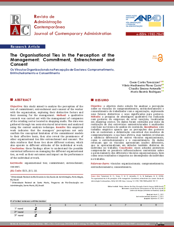 (PDF) The Organisational Ties in the Perception of the Management ...
