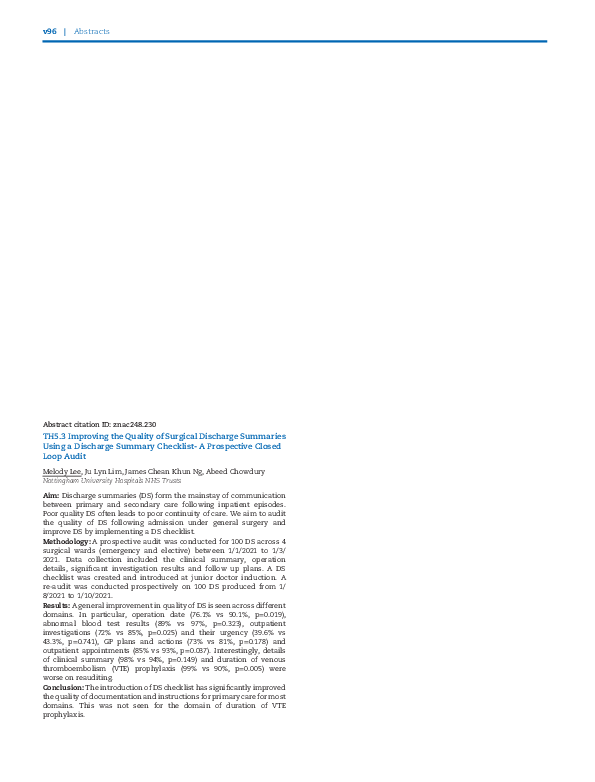(PDF) TH5.3 Improving the Quality of Surgical Discharge Summaries Using a Discharge Summary ...