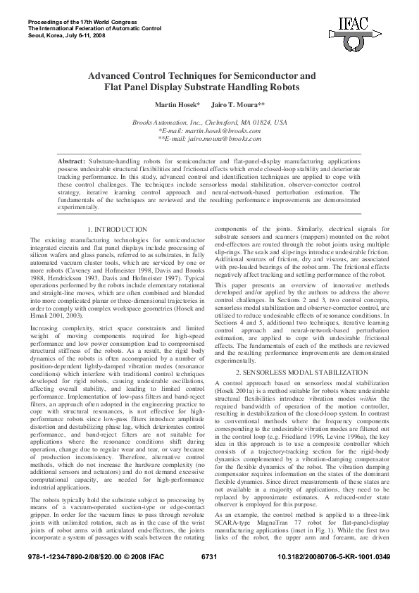 (PDF) Advanced Control Techniques for Semiconductor and Flat Panel ...