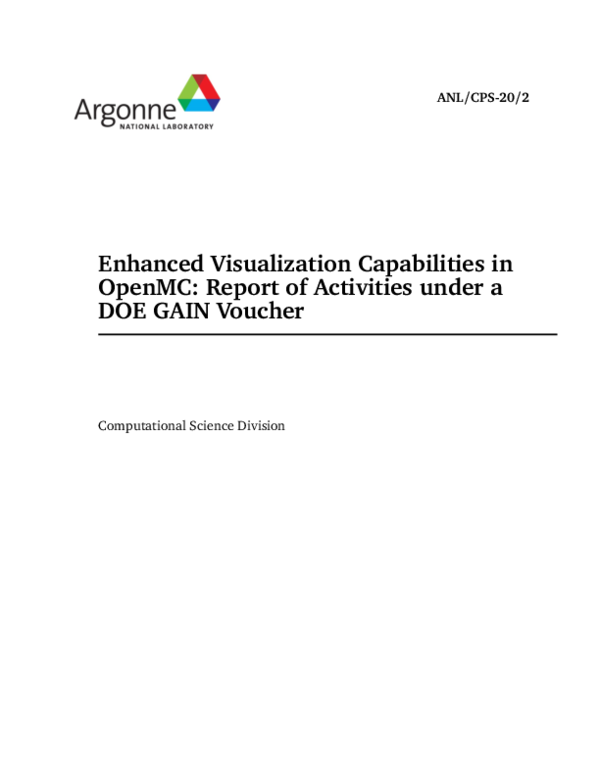 (PDF) Enhanced Visualization Capabilities in OpenMC: Report of Activities under a DOE GAIN Voucher