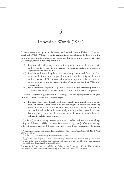 (PDF) Impossible Worlds (1984)