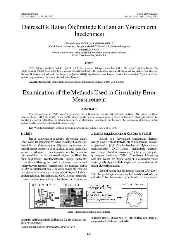 Pdf Circularity Error Evaluation Abu Masud