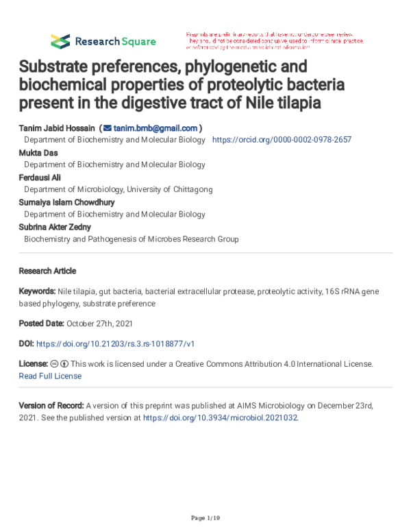 (PDF) Substrate preferences, phylogenetic and biochemical properties of ...