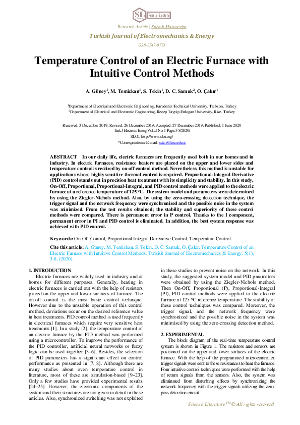(PDF) Temperature Control of an Electric Furnace with Intuitive Control ...
