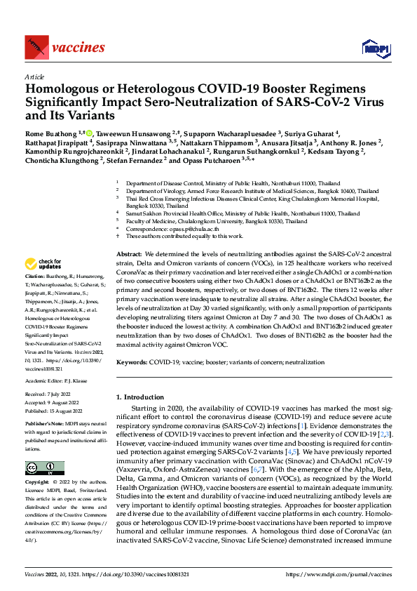 (PDF) Homologous or Heterologous COVID-19 Booster Regimens ...