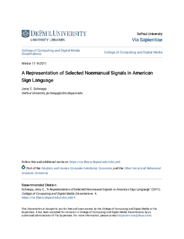 (PDF) A representation of selected nonmanual signals in American Sign ...