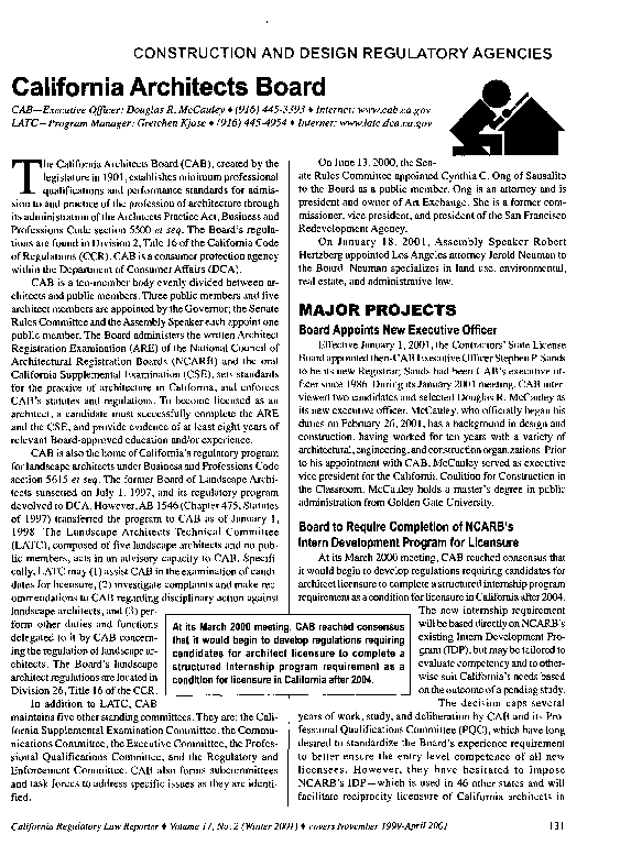 (PDF) California Architects Board