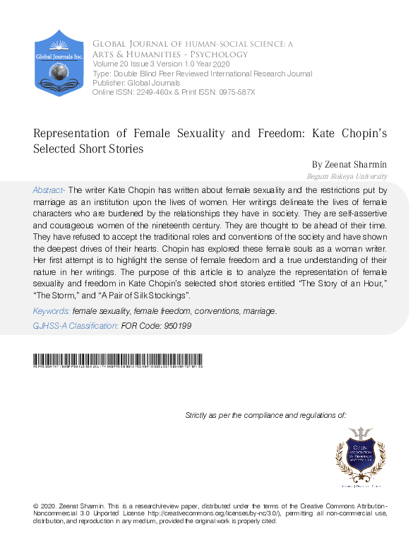 (PDF) Representation of Female Sexuality and Freedom: Kate Chopins ...