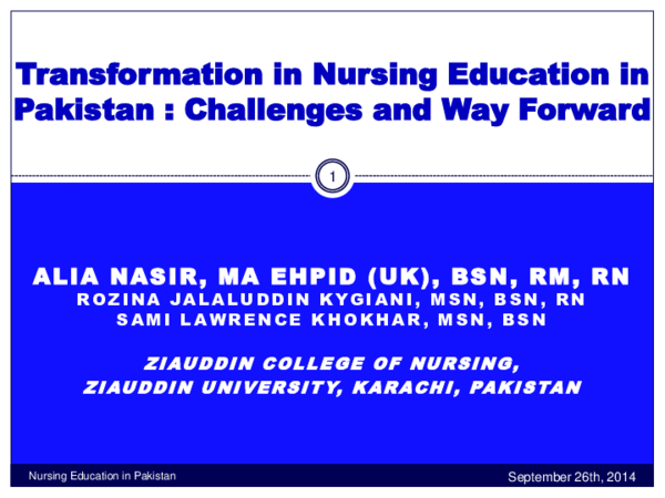 (PDF) Transformation in Nursing Education: Challenges and Way Forward