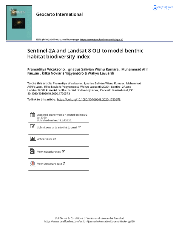 (PDF) Sentinel-2A and Landsat 8 OLI to model benthic habitat ...