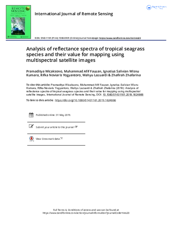 (PDF) Analysis of reflectance spectra of tropical seagrass species and their value for mapping ...