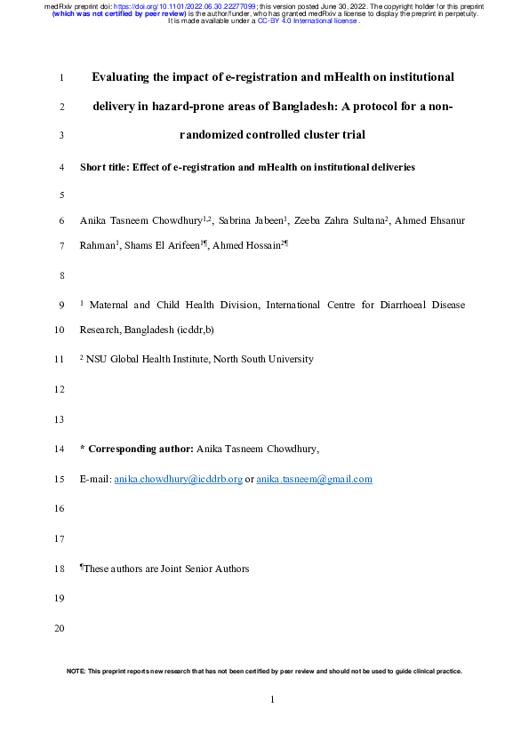 (PDF) Evaluating the impact of e-registration and mHealth on institutional delivery in hazard ...