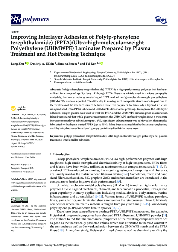 (PDF) Improving Interlayer Adhesion of Poly(p-phenylene terephthalamide ...