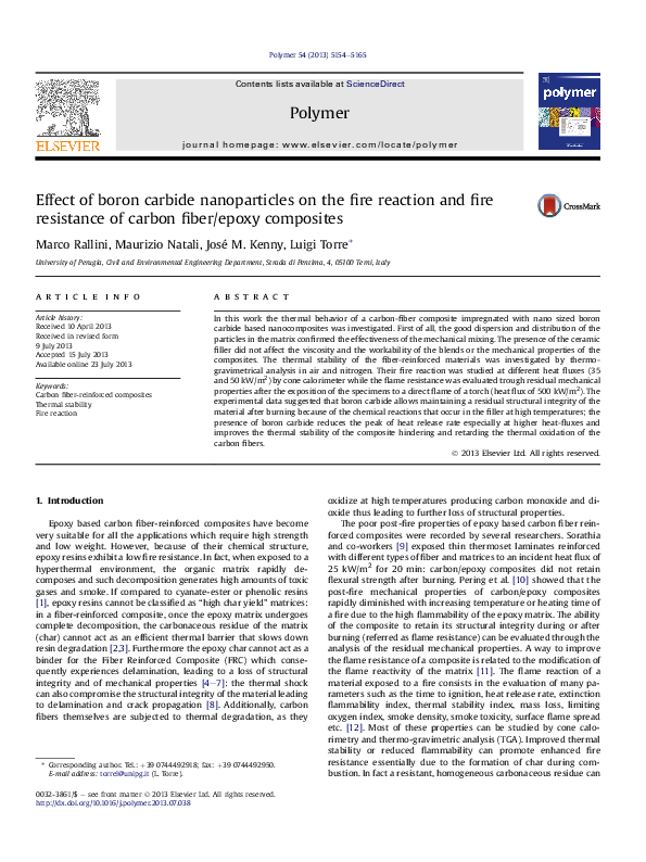 (PDF) Effect of boron carbide nanoparticles on the fire reaction and ...