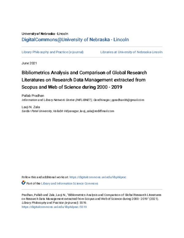 (PDF) Bibliometrics Analysis and Comparison of Global Resear ...