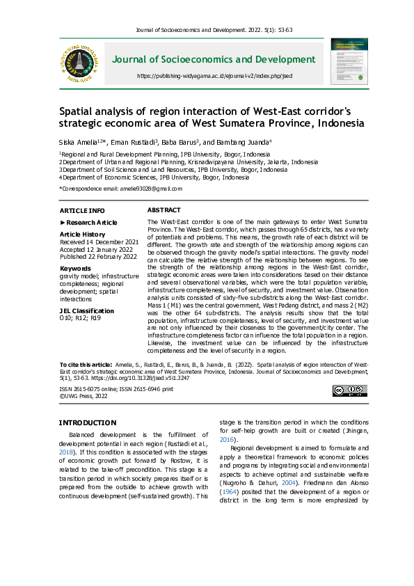 (PDF) Spatial analysis of region interaction of West-East corridor's ...