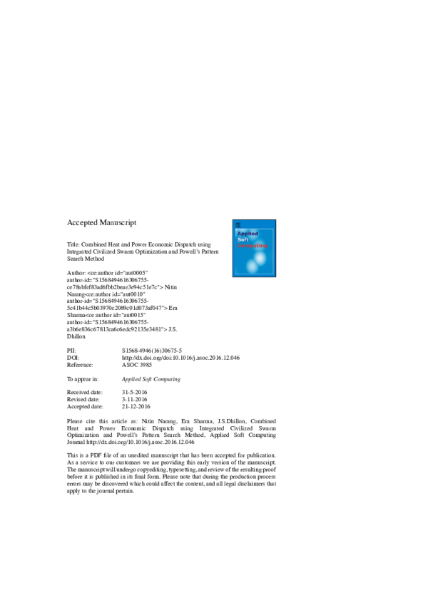 Pdf Combined Heat And Power Economic Dispatch Using Genetic Algorithm 5161