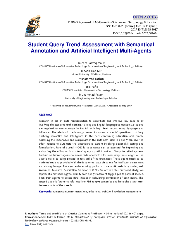 (PDF) Student Query Trend Assessment with Semantical Annotation and ...