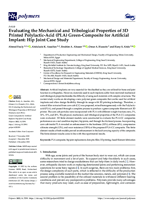 (PDF) Evaluating the Mechanical and Tribological Properties of 3D ...