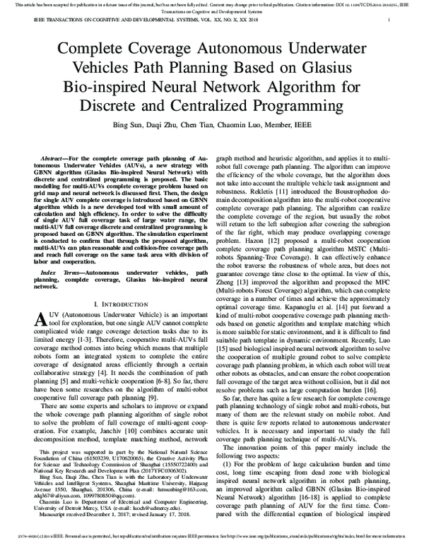 (PDF) Complete Coverage Autonomous Underwater Vehicles Path Planning Based on Glasius Bio ...