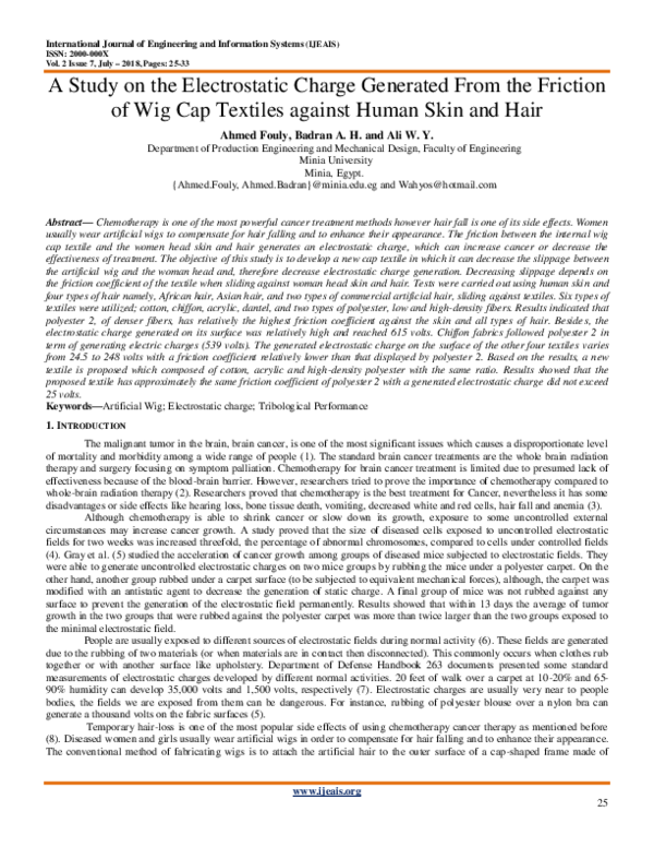 (PDF) A Study on the Electrostatic Charge Generated From the Friction ...