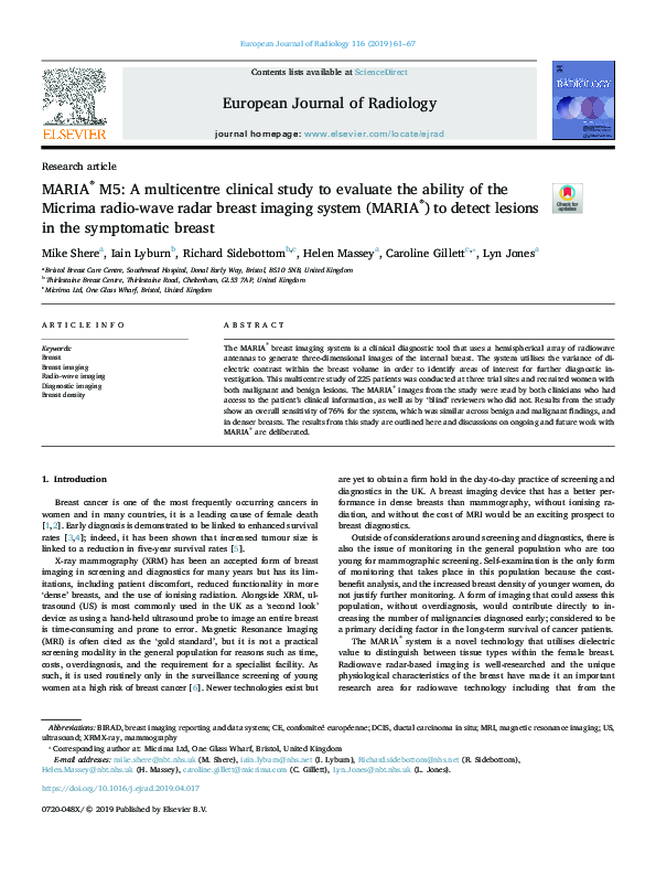 (PDF) MARIA® M5: A multicentre clinical study to evaluate the ability ...