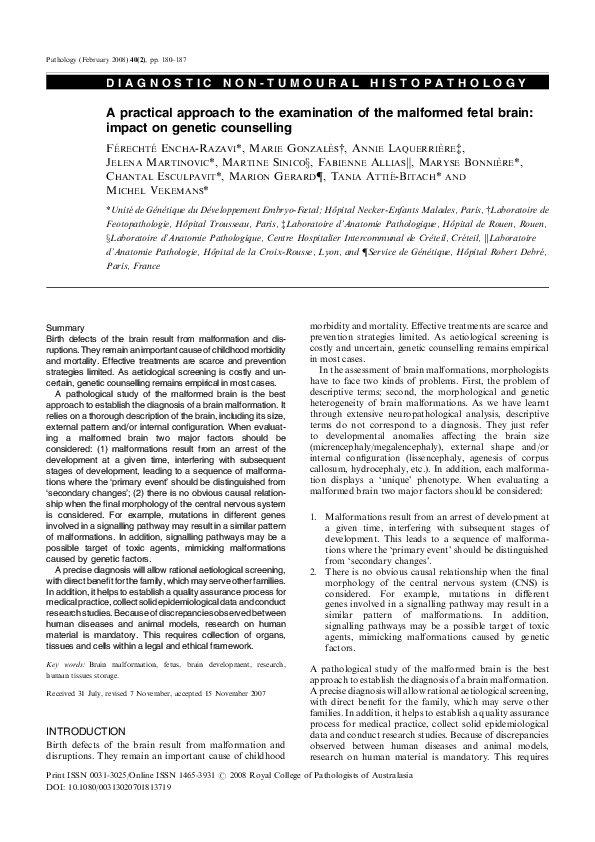 (PDF) A practical approach to the examination of the malformed fetal ...