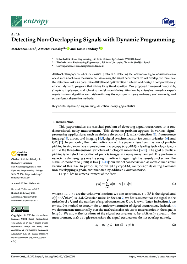 (PDF) Detecting Non-Overlapping Signals with Dynamic Programming