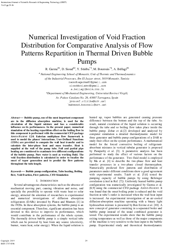 (PDF) Numerical Investigation of Void Fraction Distribution for Comparative Analysis of Flow ...